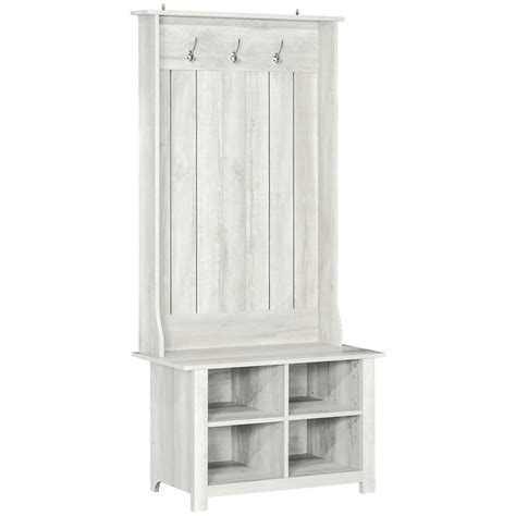 Homcom Hall Tree W Shoe Storage Bench Entryway Coat Rack Bench White
