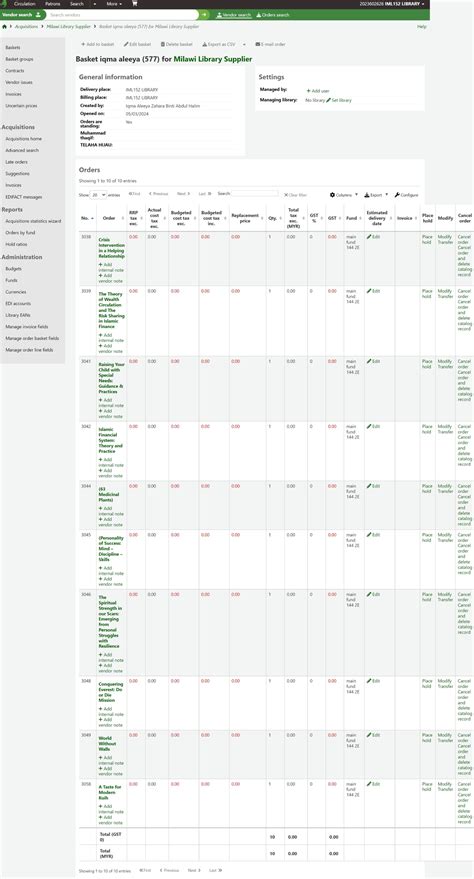 Milawi Library Supplier › Acquisitions › Lis Fpmkedahuitm