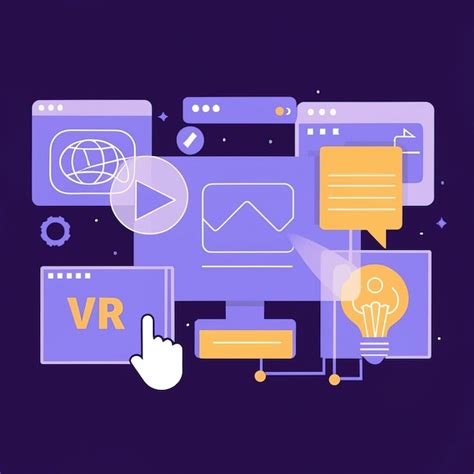 Premium Vector Illustrations Vector Web Technologies Virtual Reality Glasses Touch Future Tech