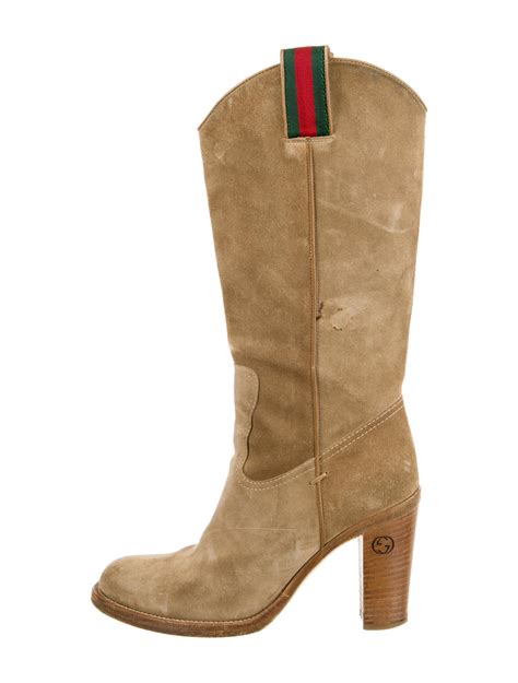 Gucci Suede Western Boots Neutrals Boots Shoes Guc1671671 The