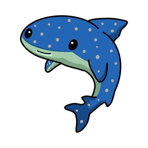 Cute Whale Shark Cartoon Swimming Whale Shark Cartoon Whale Shark