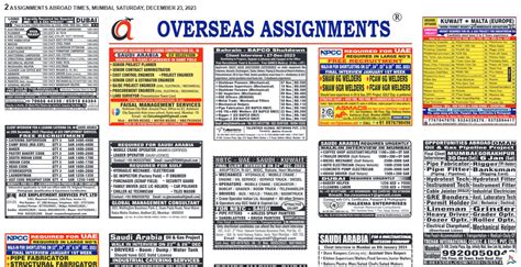 Assignment Abroad Times 23rd December 2023 Gulf Jobs Today