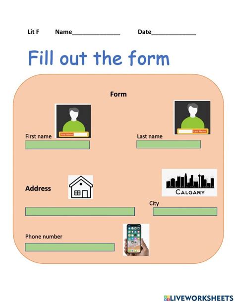 Fill Out A Form Litf Exercise English As A Second Language Esl