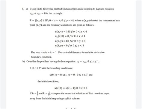 Solved A Using Finite Difference Method Find An Chegg