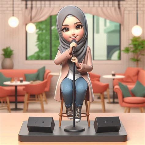 Animasi Perempuan Muslim Karikatur Animasi Perempuan