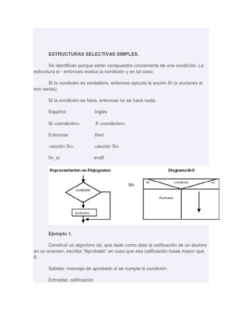 Estructuras Selectivas Simples Pdf Algoritmos Puerta Lógica