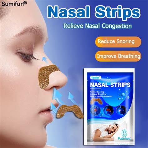 Sumifun Anti Snore Nasal Strips Ventilation Nose Patch Relieve Nasal Congestion And Runny Nose