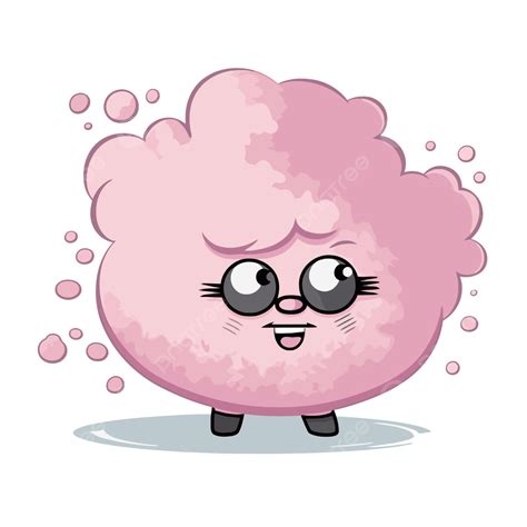 Powder Puff Vector Sticker Clipart Cute Pink Puffy Cloud Cartoon