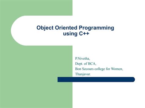 Basics Of Oops Ppt