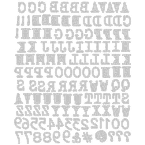Tim Holtz Sizzix Alphanumeric Tiny Type Upper Thinlits Die Set 664406