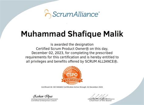 Muhammad Shafique Malik On Linkedin Cspo Agile Productowner