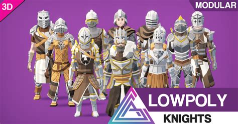 Lowpoly Knights Modular Characters Unity Asset Store