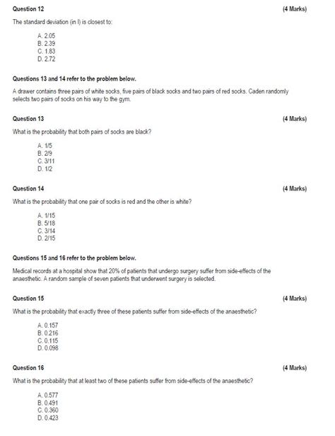 Solved Question 124 ﻿marksthe Standard Deviation In I