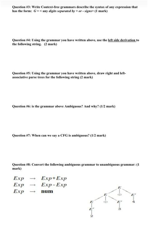 solved question 8 convert the following ambiguous grammar