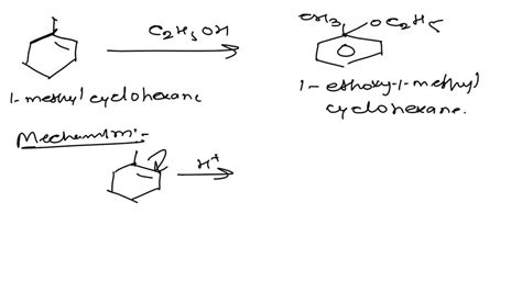 Solved Write The Reaction Of 1 Methylcyclohexene With Ethanol To Form
