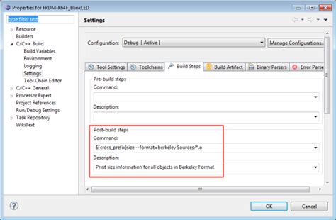 Executing Multiple Commands As Post Build Steps In Eclipse Mcu On Eclipse