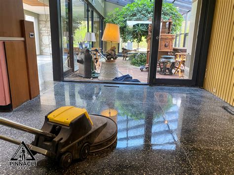 Terrazzo Floor Restoration Epoxy Grout Densifying Polishing Sealing