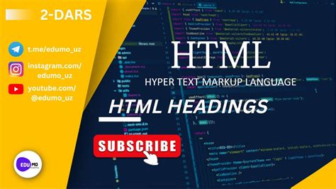 Html Darslari 2 Dars Html Headings Html Sarlavhalari Youtube
