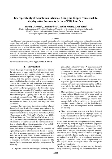 Pdf Interoperability Of Annotation Schemes Using The Pepper