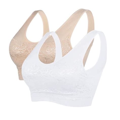 Brassi Re Soutien Gorge Dentelle Sexy Pour Yoga Femme Blanc Respirant Blanc Cdiscount Sport