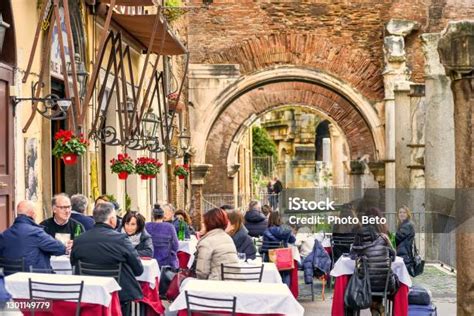 A Typical Roman Cuisine Restaurant In The Jewish Ghetto Of Rome Near
