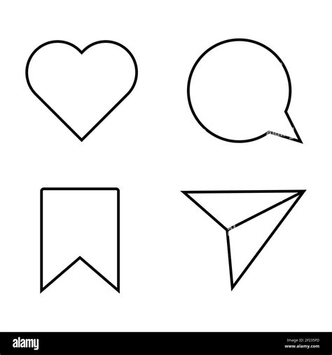 Social Media Icons Like Comment Share Save Web Flat Icon Stock
