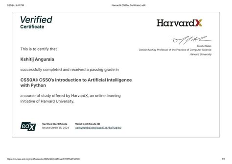 Harvard Cs50 Cs50ai Edx Ai Python Ml Aiml Certification