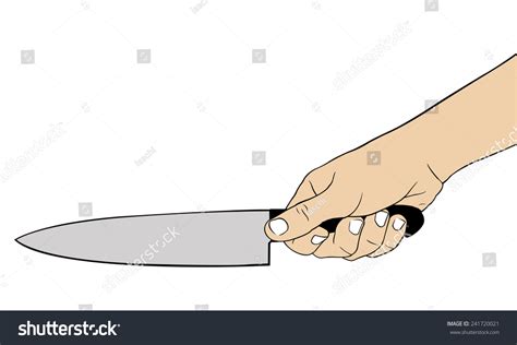 Hand Holding Knife Stock Vector Royalty Free 241720021 Shutterstock