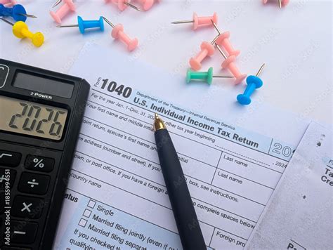 Us Individual Income Tax Return Form 1040 For Year 2026 With Calculator