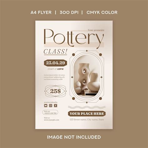 Premium Psd Pottery Class Flyer