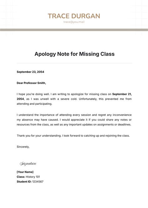 Free Apology Note For Missing Class Template To Edit Online Free Apology Note For Missing Class Template To Edit Online