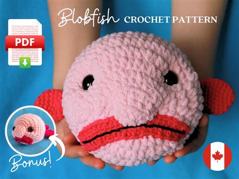 Crochet Pattern Blobfish Plush Etsy