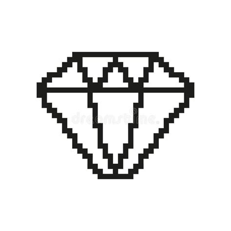 Pixel Art Diamond Icon A Pixelated Diamond Shape With Crisp Geometric