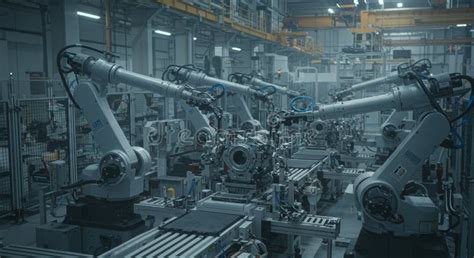 Automated Factory Robotics Production Line Industrial Robots Assemble