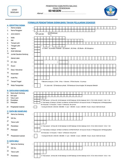 Formulir Pendaftaran Ppdb 2024 Pdf