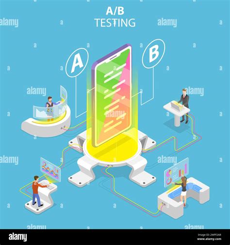 Isometric Flat Vector Concept Of Ab Testing Split Test A B Comparison