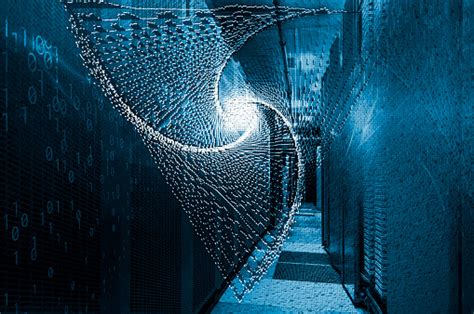 3d는 데이터 센터 서버의 배경에 대해 디지털 스트림의 추상적인 흡연을 렌더링합니다 정보 기술의 개념 가상현실에 대한 스톡 사진 및 기타 이미지 Istock