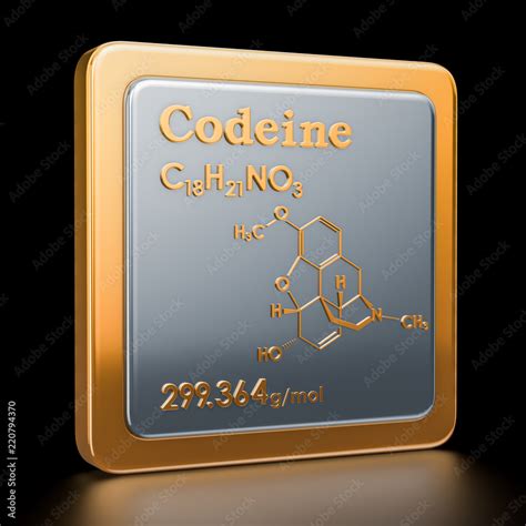 Codeine Icon Chemical Formula Molecular Structure 3d Rendering Stock Illustration Adobe Stock