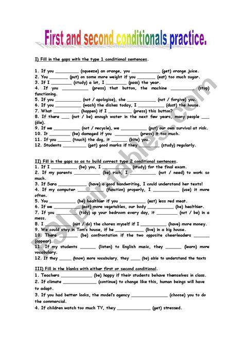 First And Second Conditional Esl Worksheet By Goreti Ponte A41