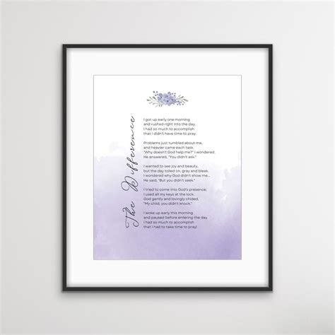 The Difference Poem Digital Download Religious Prayer Reminder