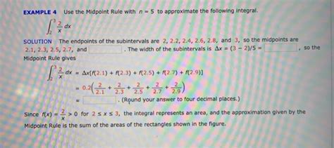 Solved Example 4 Use The Midpoint Rule With N 5 To