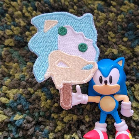 Sonic The Hedgehog Popsicle Iron On Patch Etsy Canada Sonic Fan