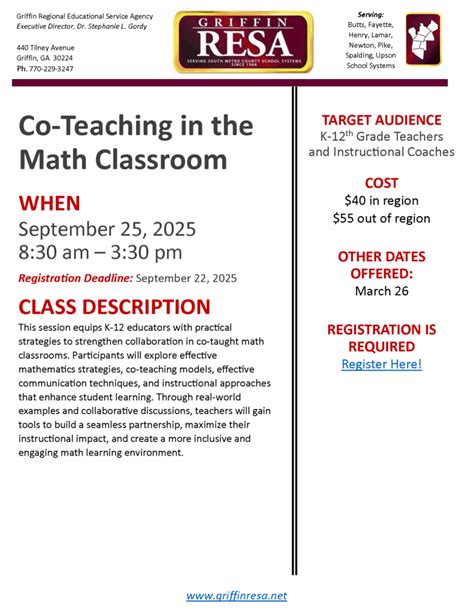 Co Teaching In The Math Classroom Griffin Resagriffin Resa