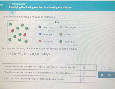 Solved 。stoichiometry Identifying The Limiting Reactant In A