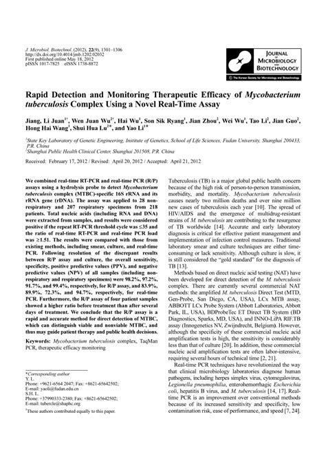 Pdf Molecular Characterization Of Multidrug Resistant Mycobacterium