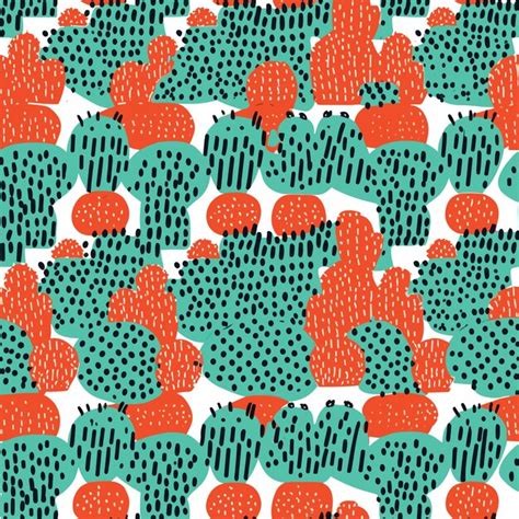 Premium Vector Seamless Colorful Cactus Pattern