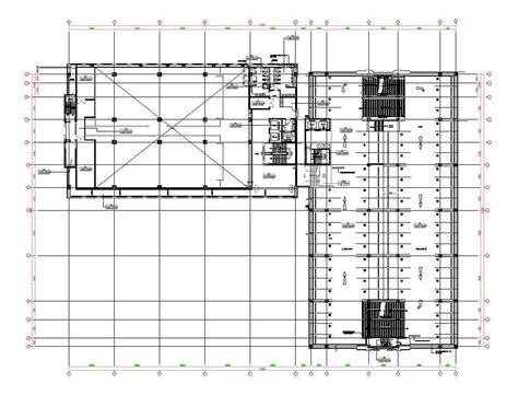 Cross Section Details Of The Office Building And Car Parking Plan Are