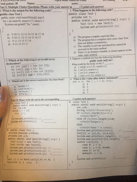 Solved What Is The Output For The Following Code Public