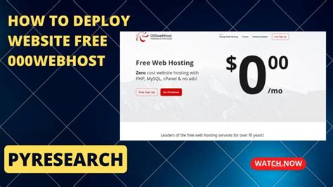 how to deploy a website on 000webhost free pyresearch posted on the