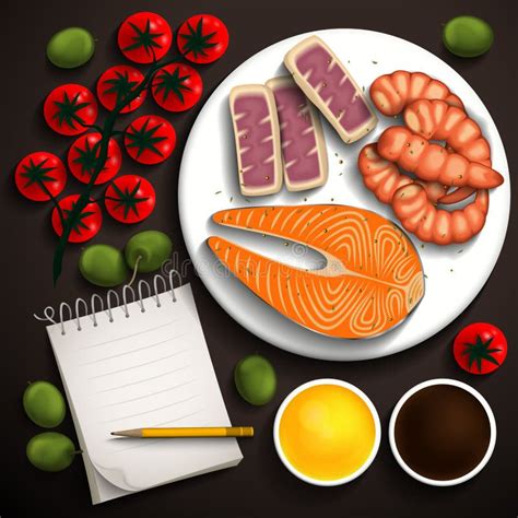 Иллюстрация еды стоковое изображение. изображение насчитывающей перец ...